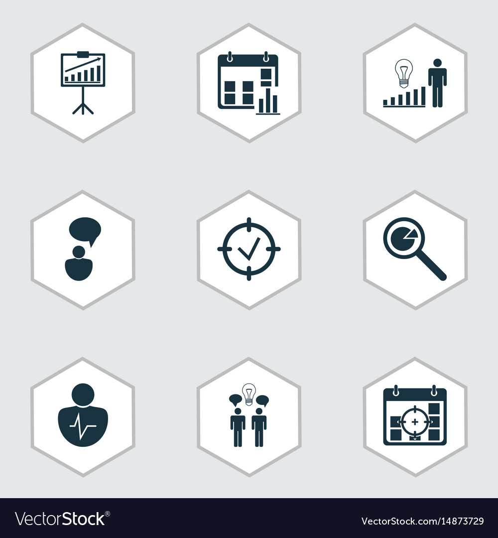 Set of 9 administration icons includes Royalty Free Vector