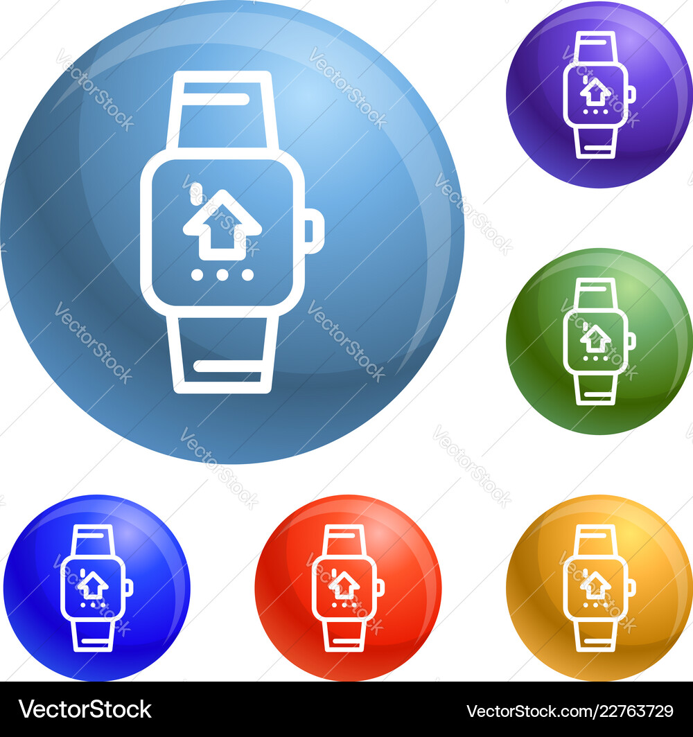 Smart watch icons set Royalty Free Vector Image