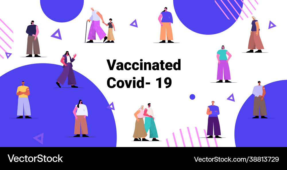 Vaccinated patients group after vaccine injection Vector Image