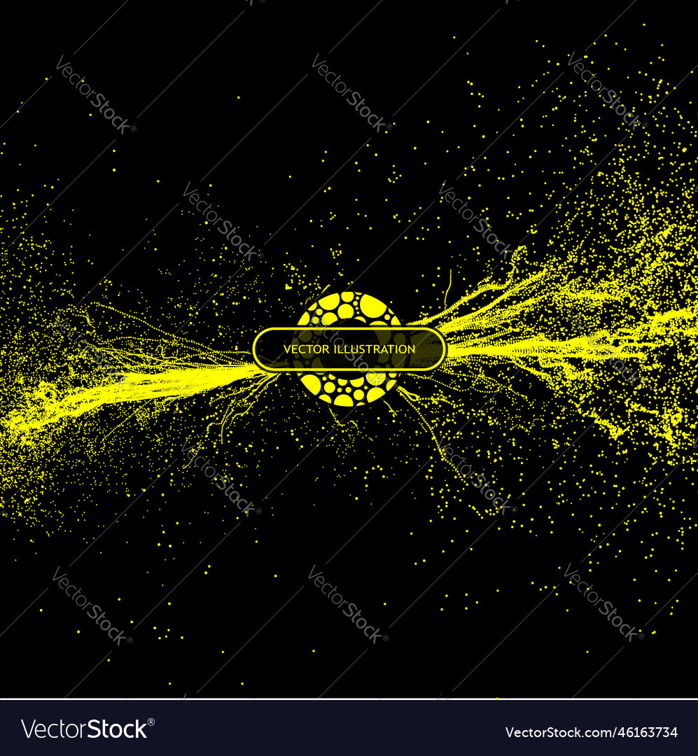 Array with dynamic particles 3d technology style Vector Image