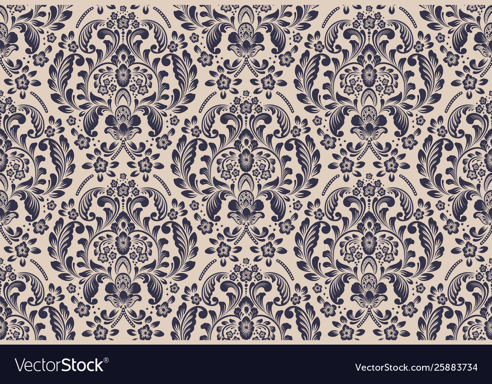 Damask seamless pattern background Royalty Free Vector Image