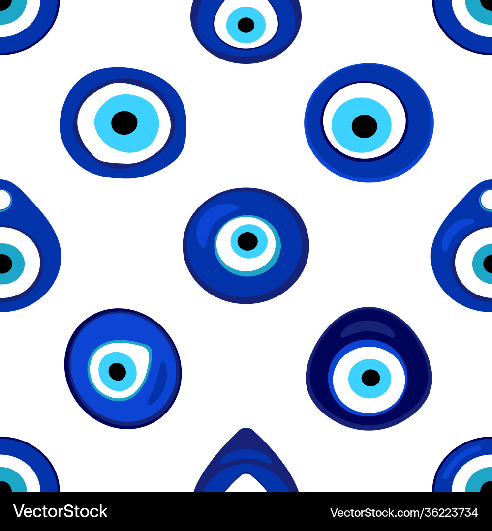 Seamless pattern with nazar amulet Royalty Free Vector Image