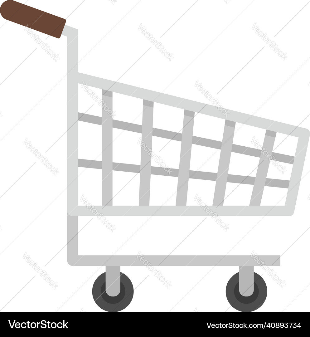 Shop cart icon flat isolated Royalty Free Vector Image