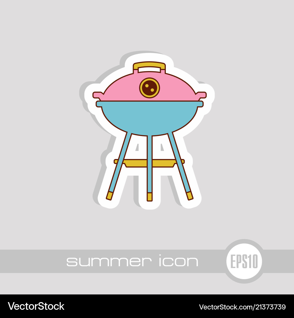 Barbecue grill icon summer holiday Royalty Free Vector Image