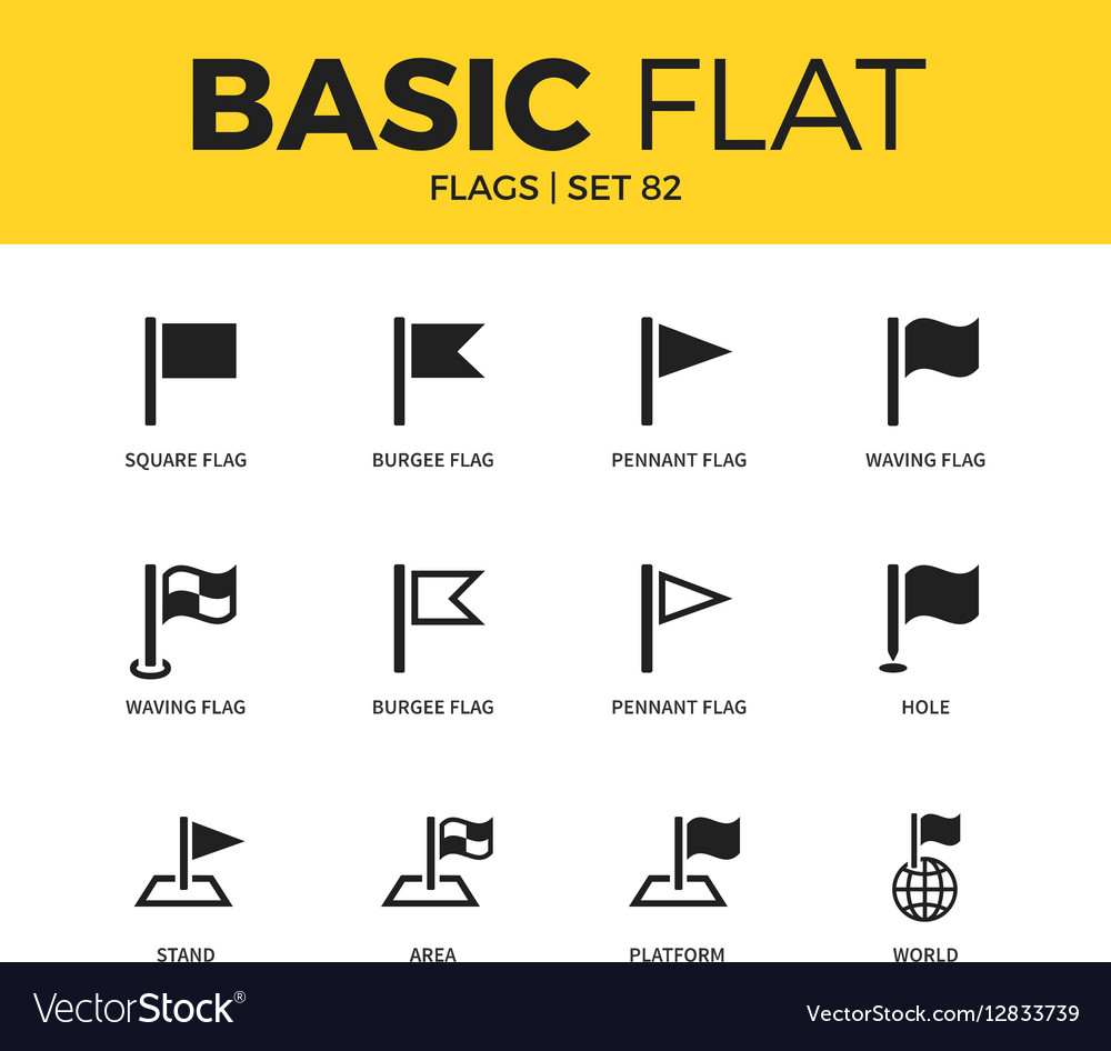Basic set flags icons Royalty Free Vector Image