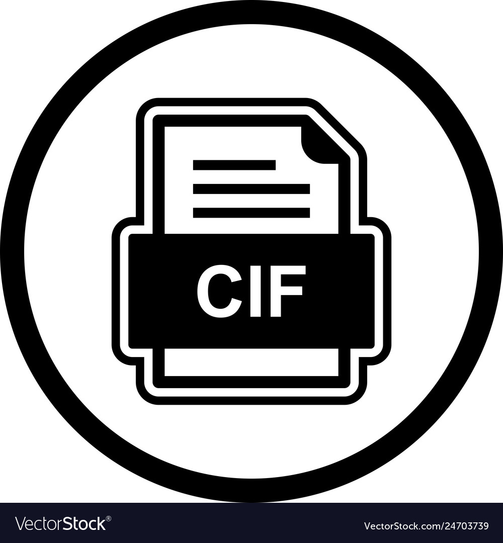 Cif file document icon Royalty Free Vector Image