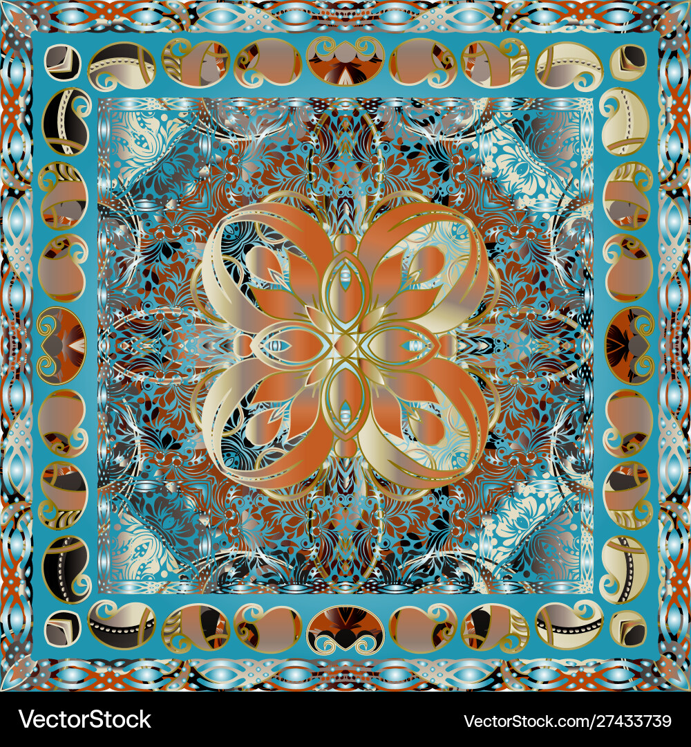 Paisley seamless pattern with square ornamental Vector Image
