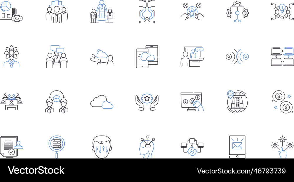 Personal advancement line icons collection growth Vector Image