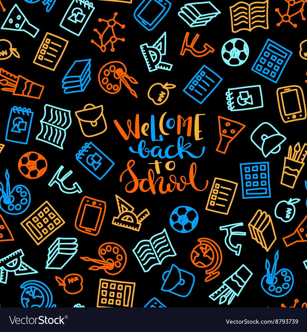 Seamless school pattern Royalty Free Vector Image