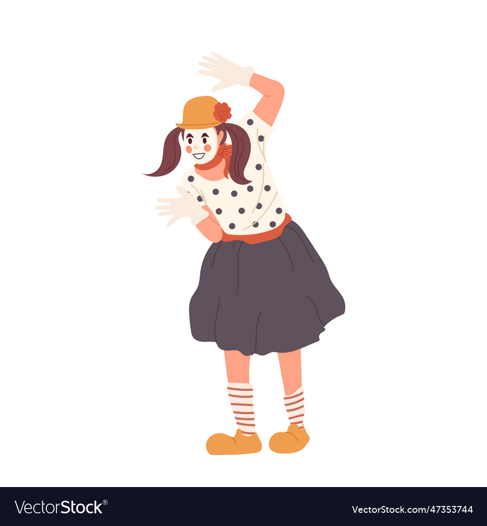 Isolated funny woman mime actress character Vector Image Isolated funny woman mime actress character Vector Image