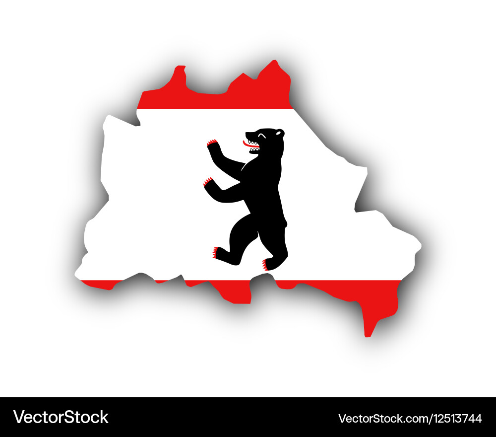 Map and flag of Berlin Royalty Free Vector Image