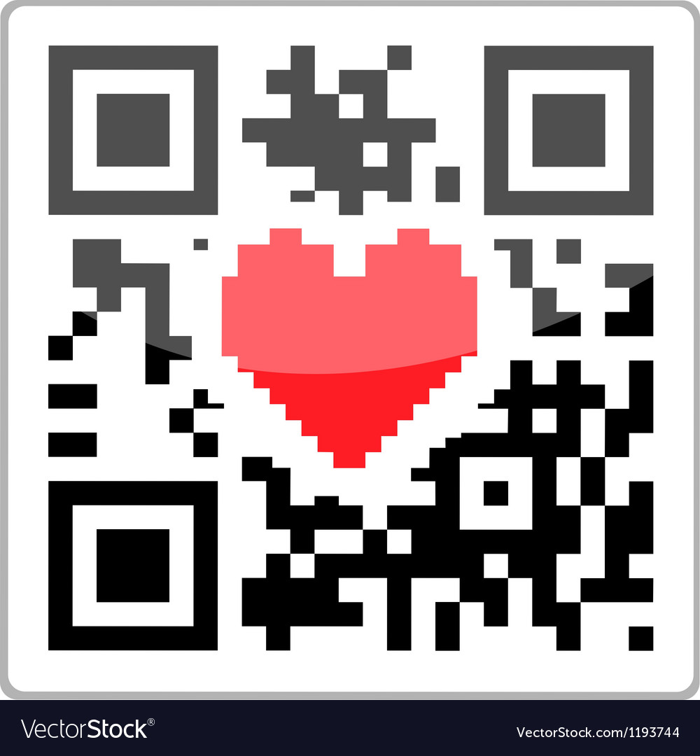 Qr Code Heart Royalty Free Vector Image VectorStock