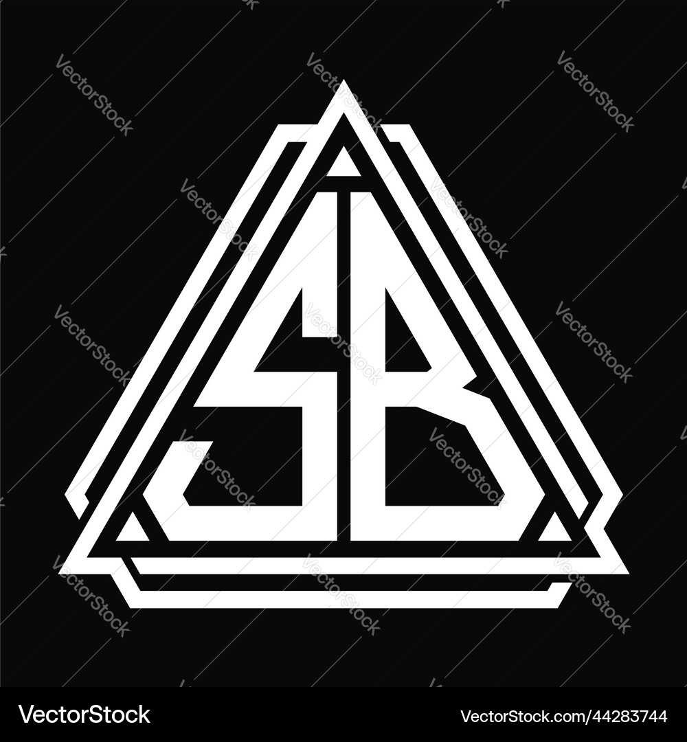 Sb logo letter monogram with triangle shape Vector Image