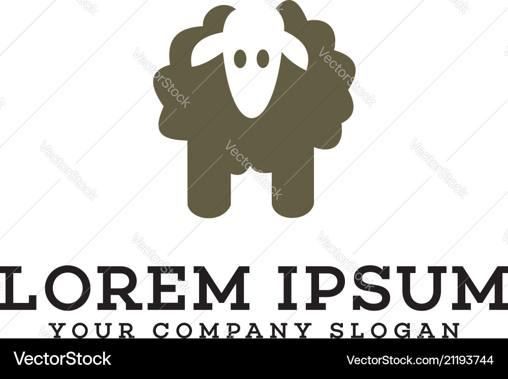 Sheep logo design concept template Royalty Free Vector Image