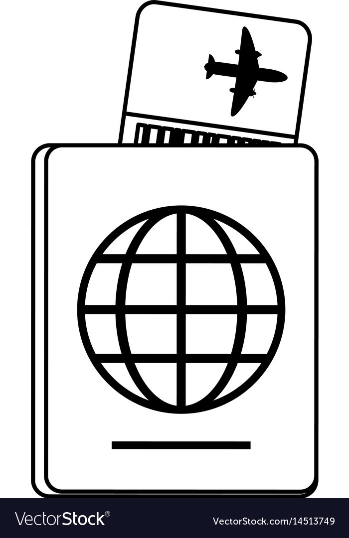 Boarding Pass And Passport Icon Image Royalty Free Vector