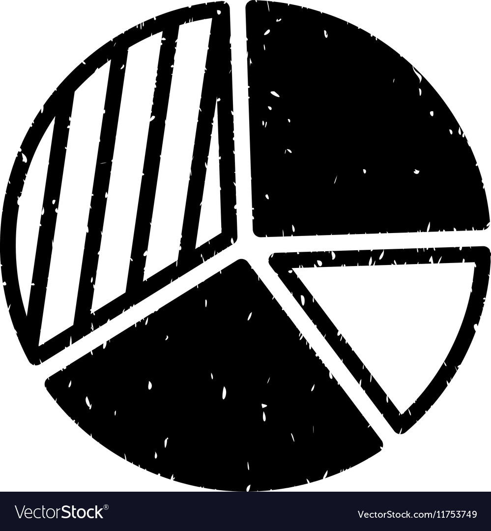 Pie chart grainy texture icon Royalty Free Vector Image