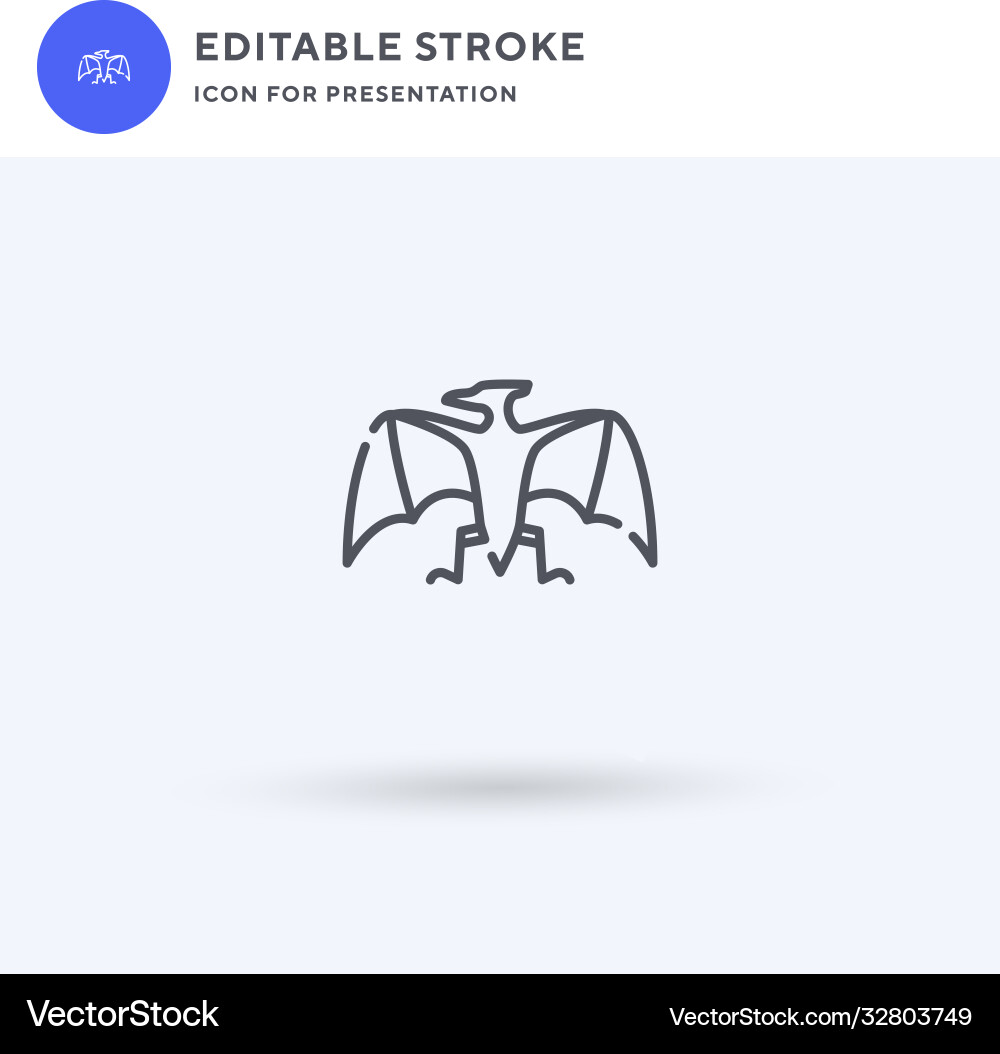 Pteranodon icon filled flat sign solid Royalty Free Vector
