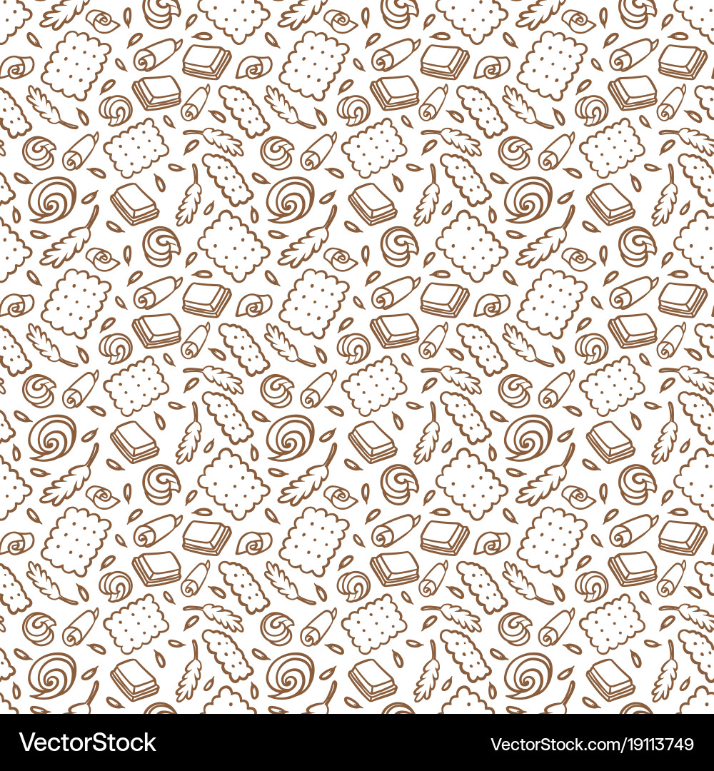 Seamless pattern of biscuit butter chocolate ears Vector Image