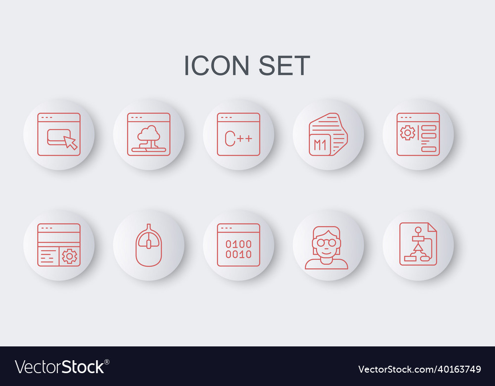 Set line flowchart debugging software hacker Vector Image Set line flowchart debugging software hacker Vector Image