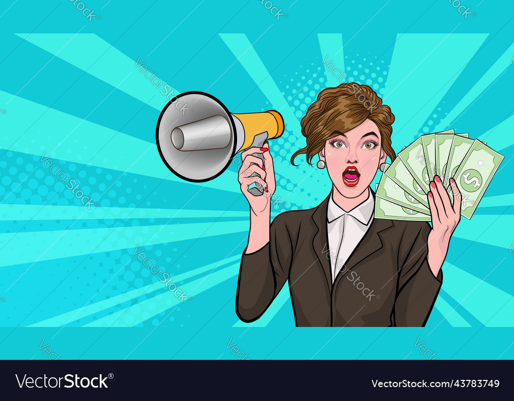 Surprise shocking successful business woman Vector Image Surprise shocking successful business woman Vector Image