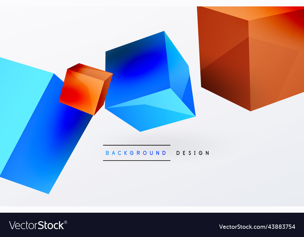 3d cubes abstract background composition Vector Image