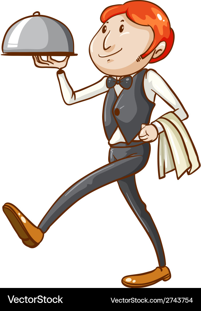 A simple sketch of waiter Royalty Free Vector Image