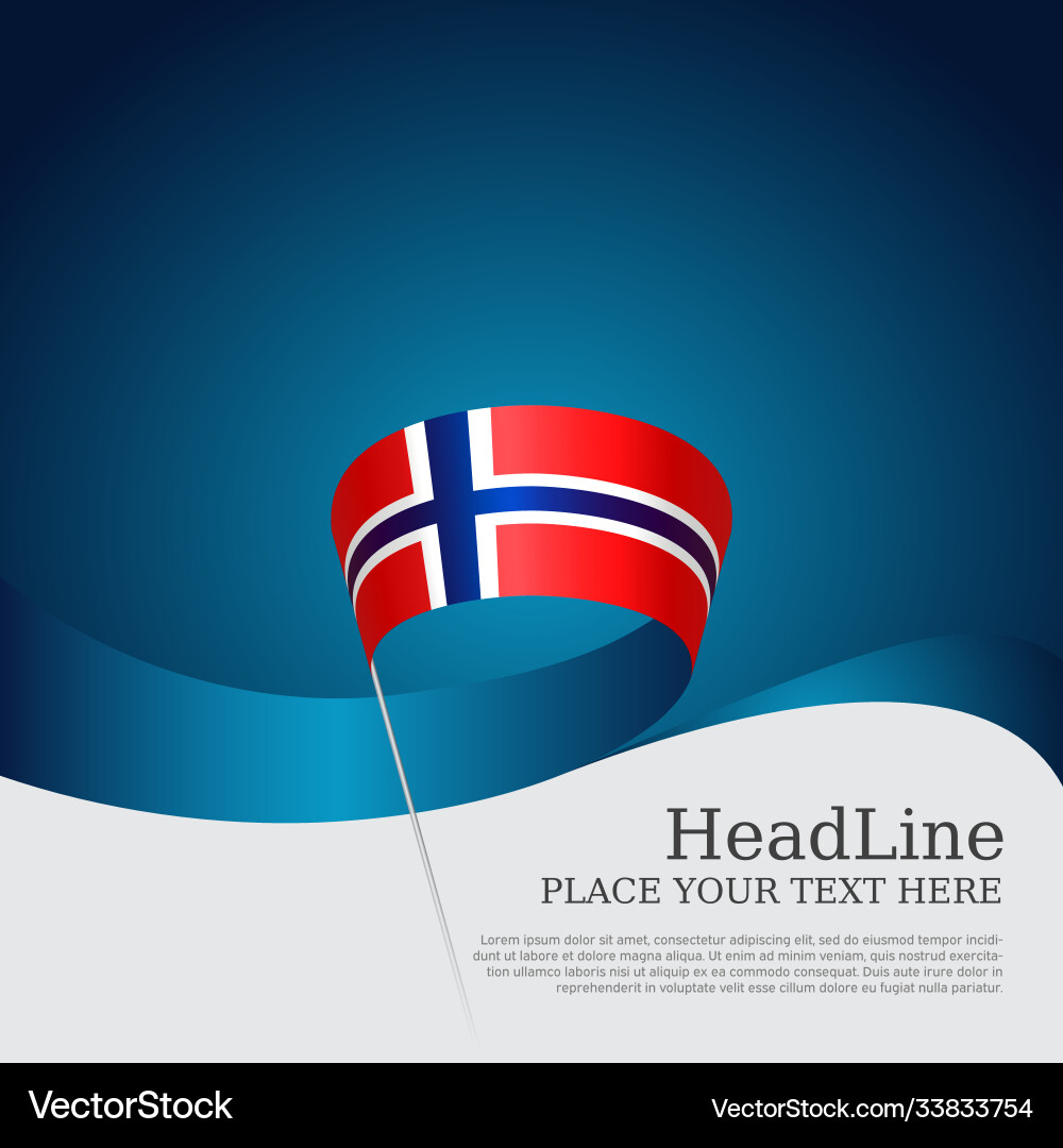 Background with flag norway national norwegian Vector Image
