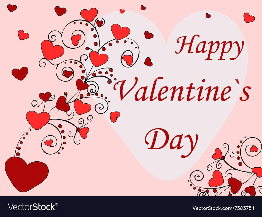 Happy valentines day holiday card Royalty Free Vector Image