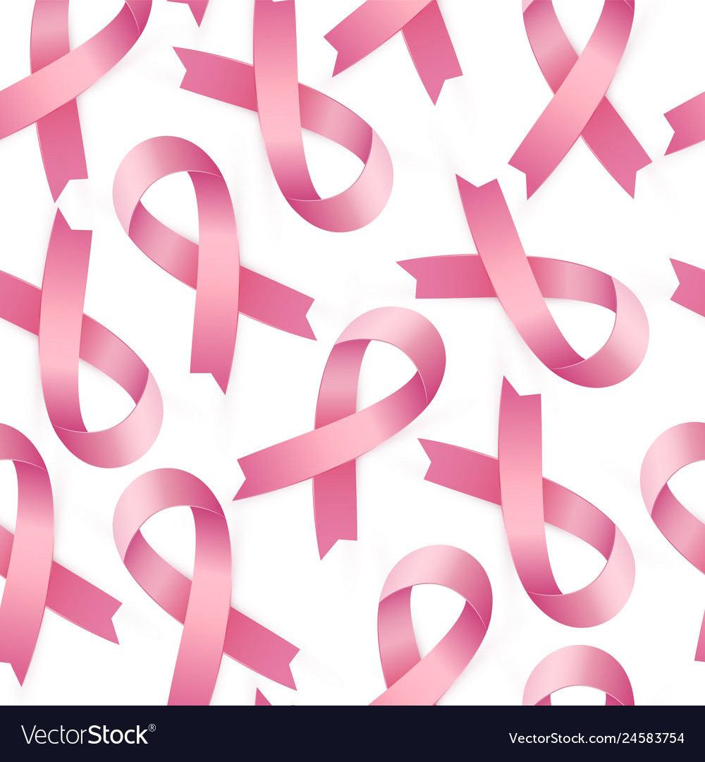 Realistic pink ribbon seamless pattern to world Vector Image