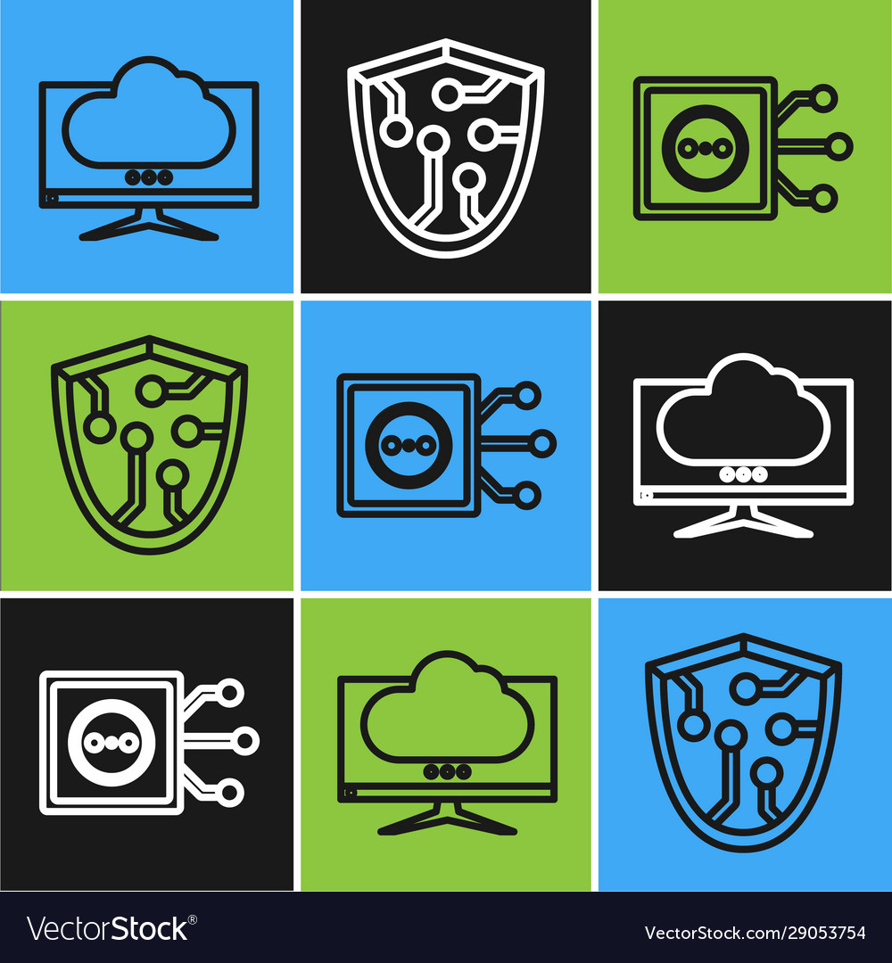 Set line computer monitor screen remote control Vector Image Set line computer monitor screen remote control Vector Image