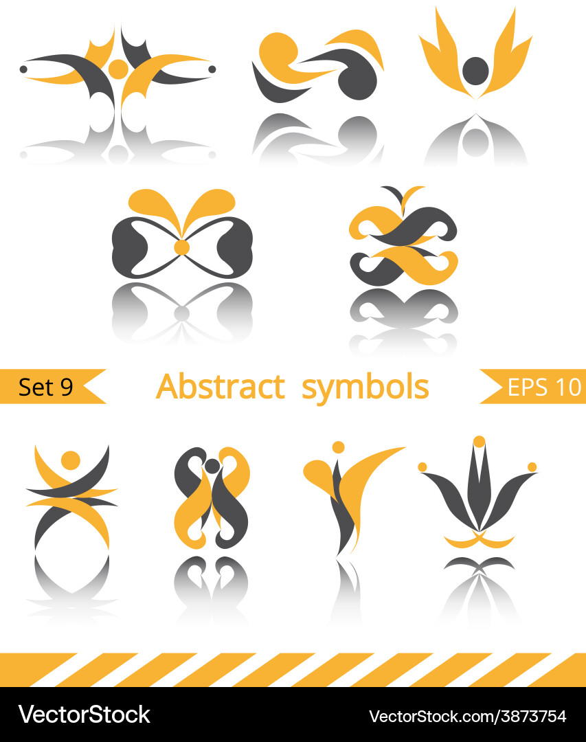 Set of different abstract flat summer and spring Vector Image
