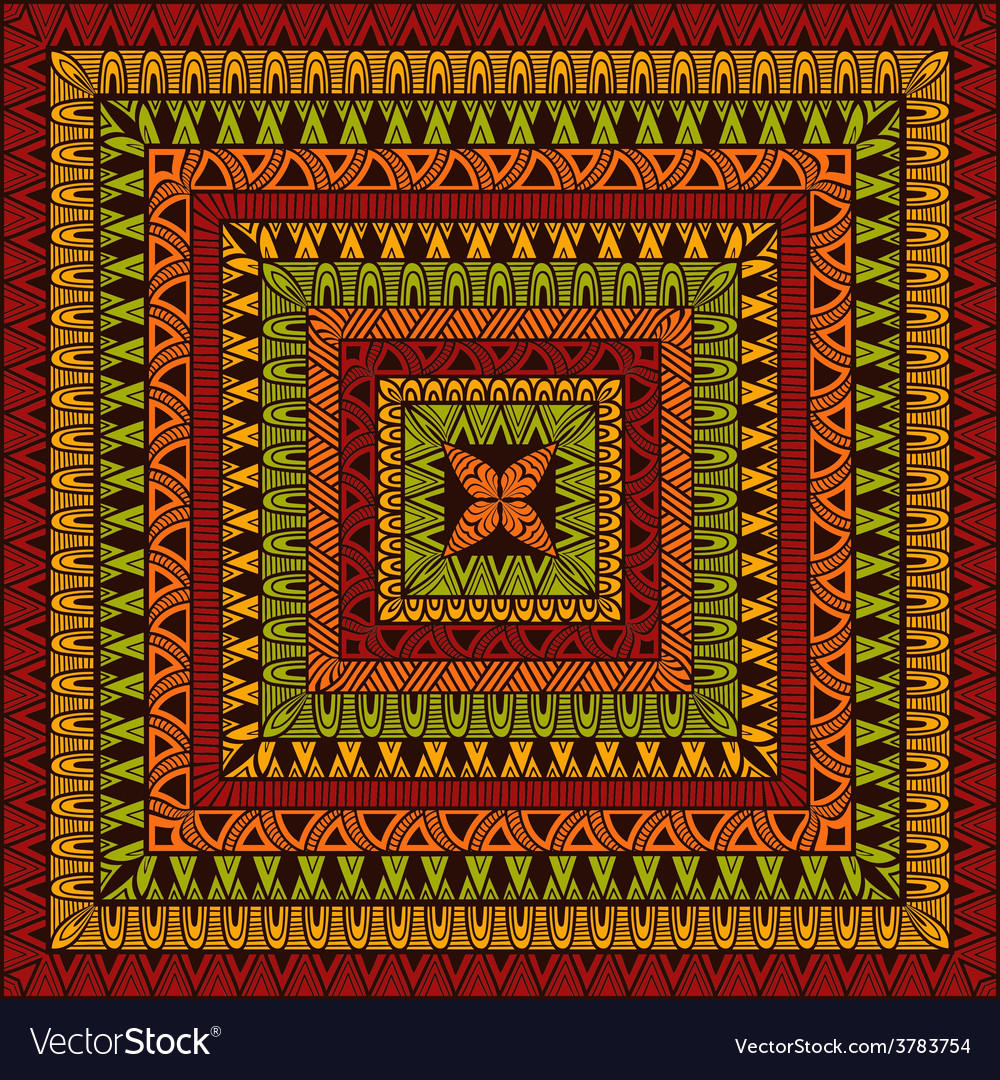 Square ethnic pattern Royalty Free Vector Image