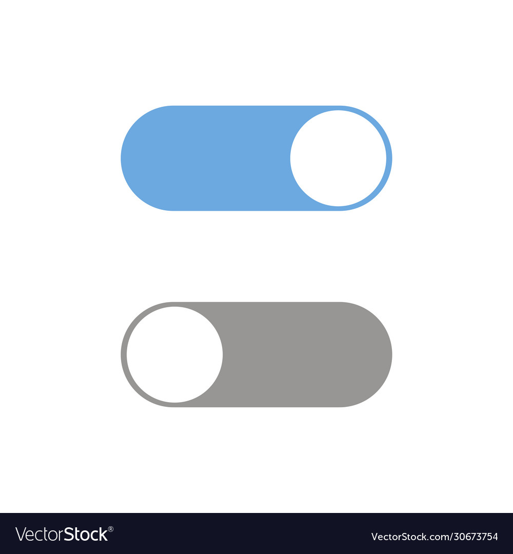 Switch on or off toggle to enable disable Vector Image Switch on or off toggle to enable disable Vector Image