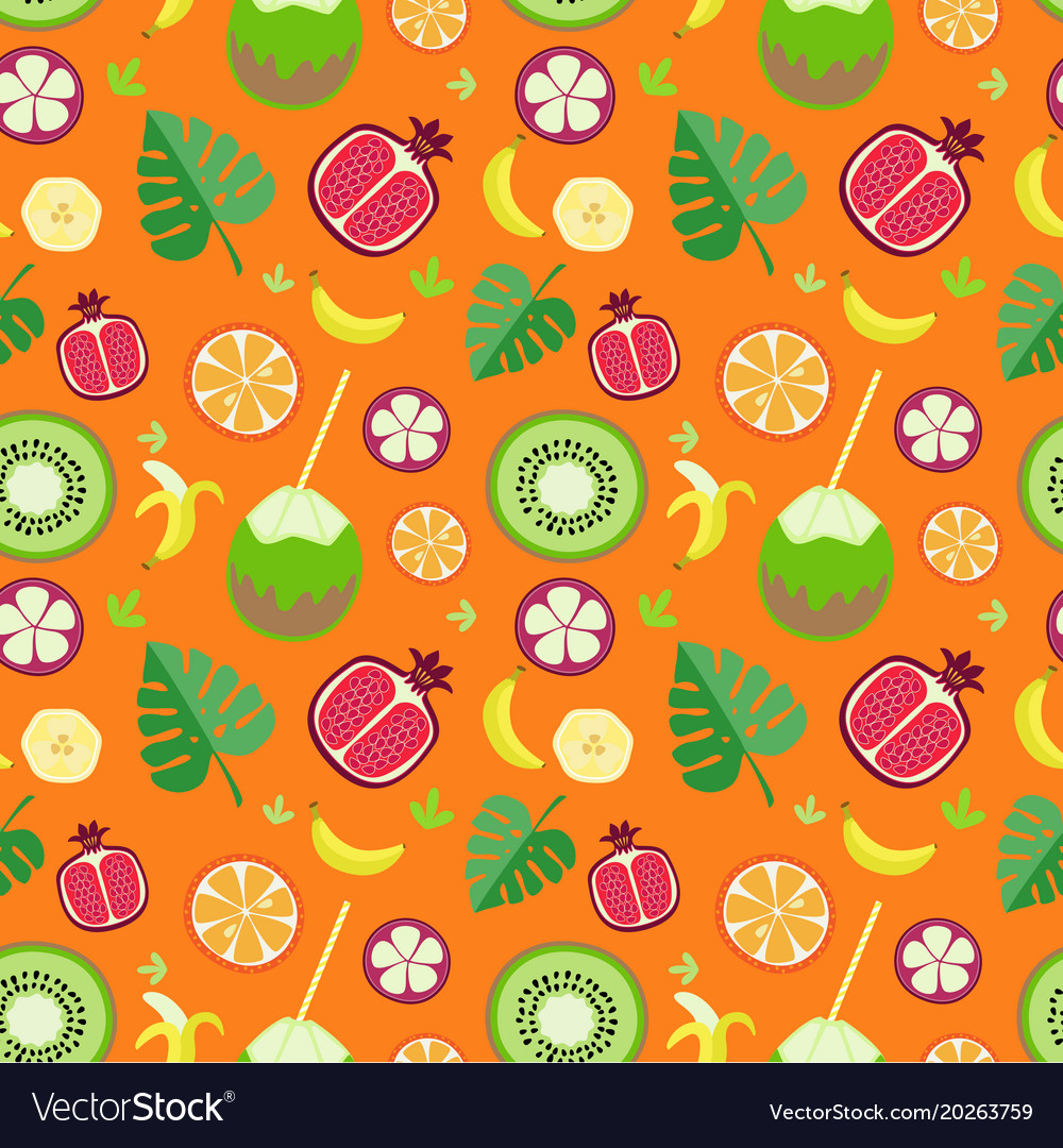 Fruity pattern on a colored background Royalty Free Vector