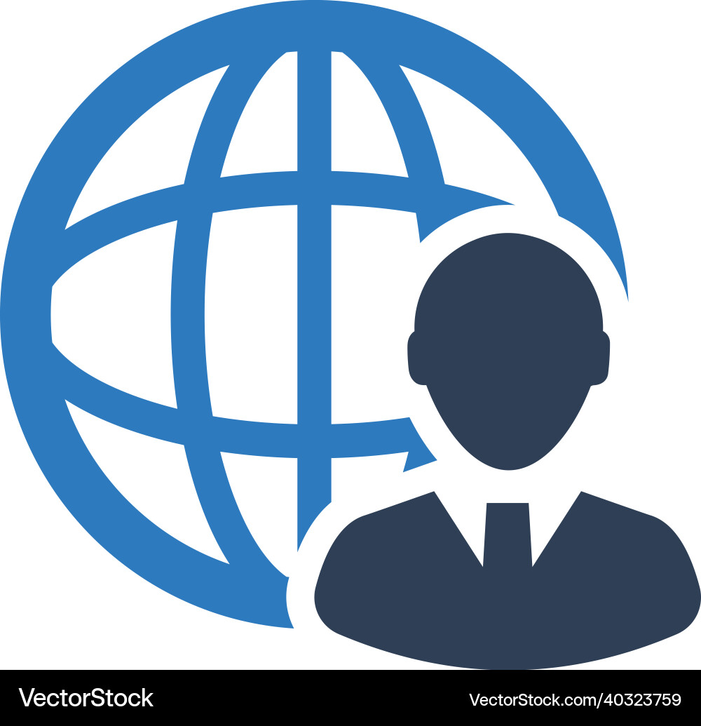 Global business icon Royalty Free Vector Image