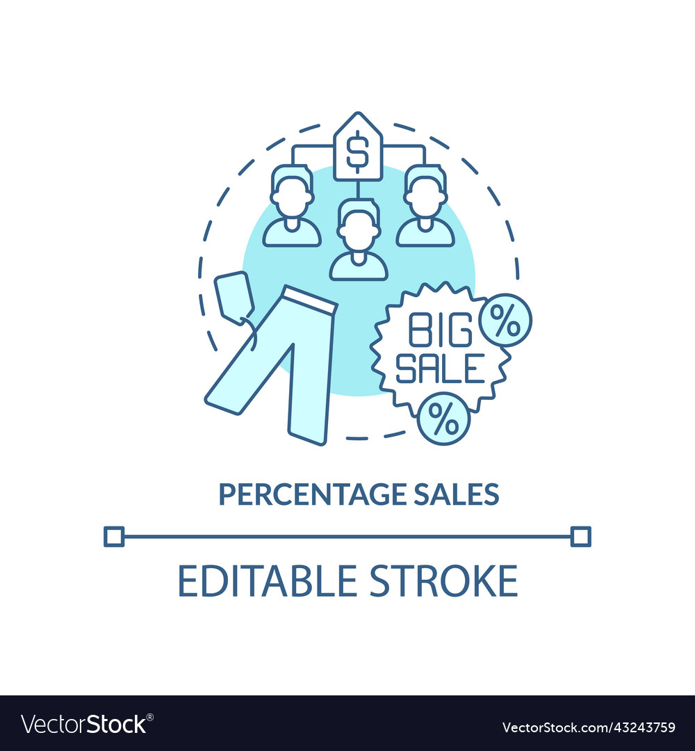 Percentage sales turquoise concept icon Royalty Free Vector Percentage sales turquoise concept icon Royalty Free Vector