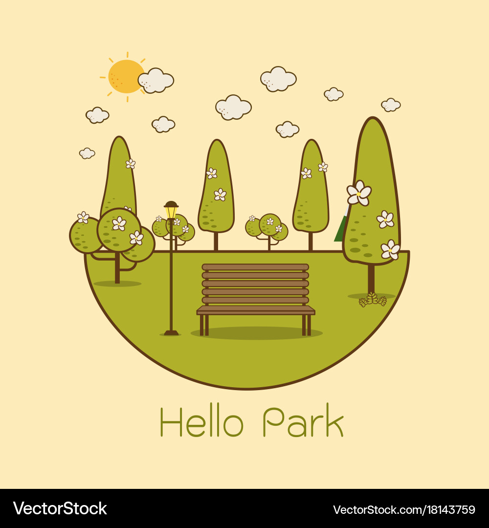 Public park in the city Royalty Free Vector Image