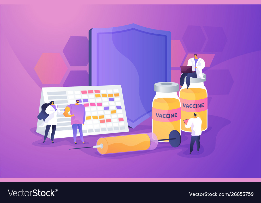 Vaccination program concept Royalty Free Vector Image