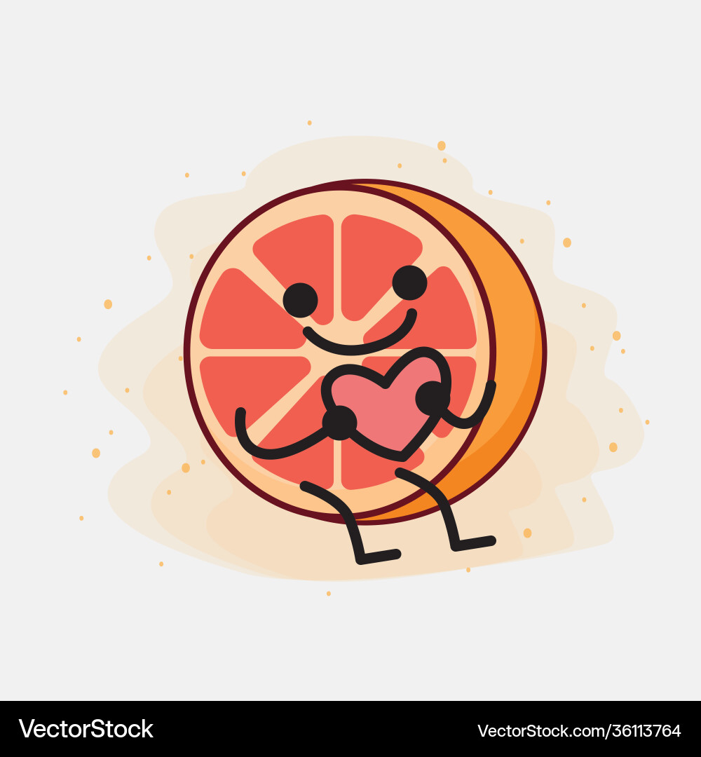 Cute orange grapefruit mascot mascot character Vector Image