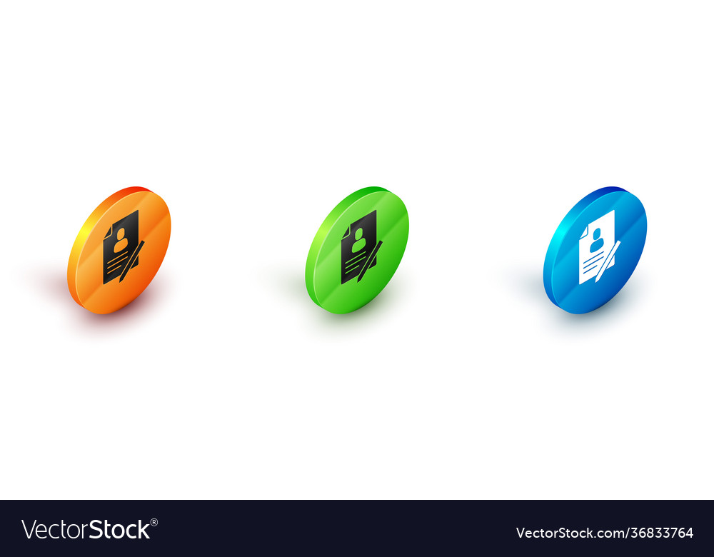 Isometric document with shield icon isolated Vector Image