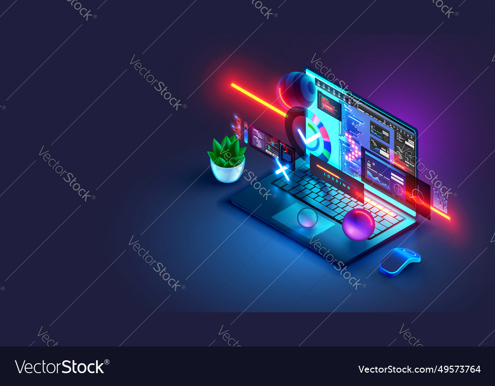 Programming Software Development Computer Vector Image 1964