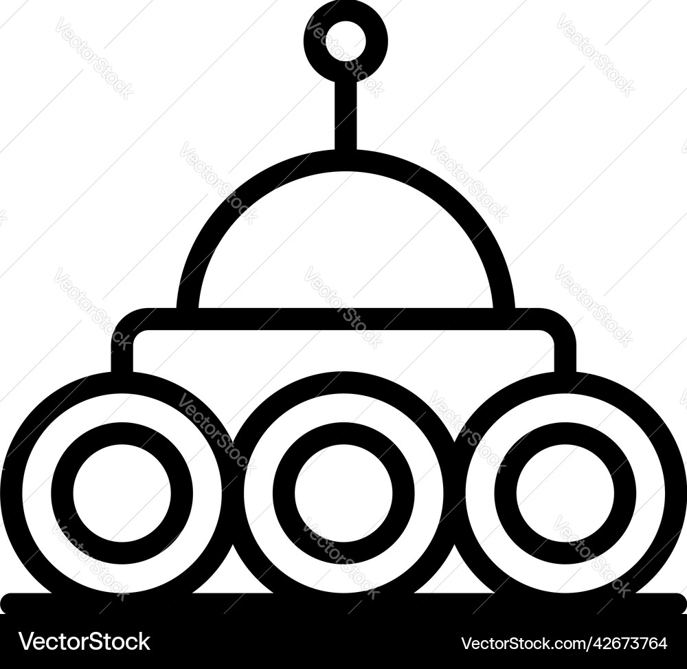 Robot cart icon outline ai android Royalty Free Vector Image