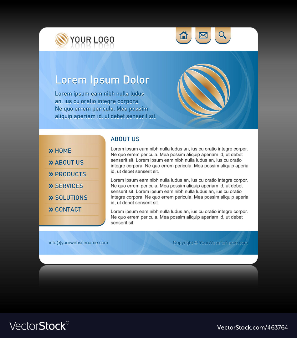 Website template layout Royalty Free Vector Image
