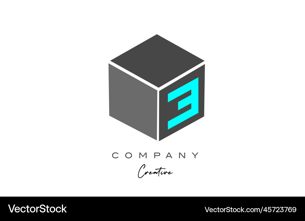 E grey cube letter alphabet letter logo icon in Vector Image