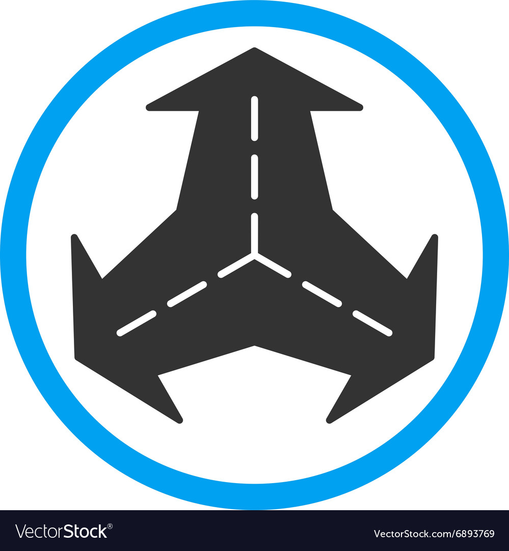 Intersection directions rounded icon Royalty Free Vector