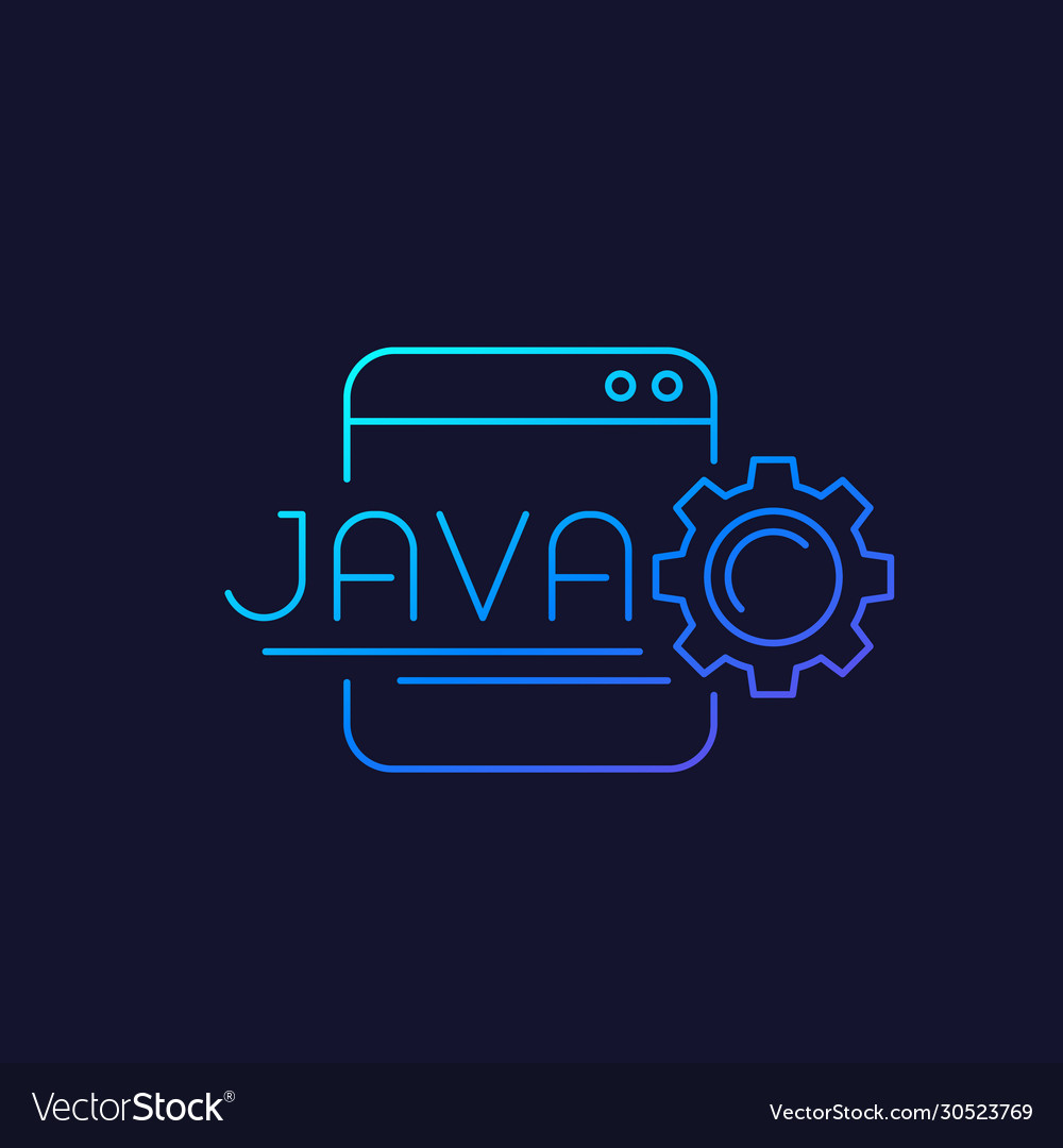 Java Coding Linear Icon Royalty Free Vector Image 2563