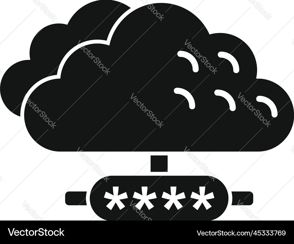 Secure cloud data icon simple code lock Royalty Free Vector
