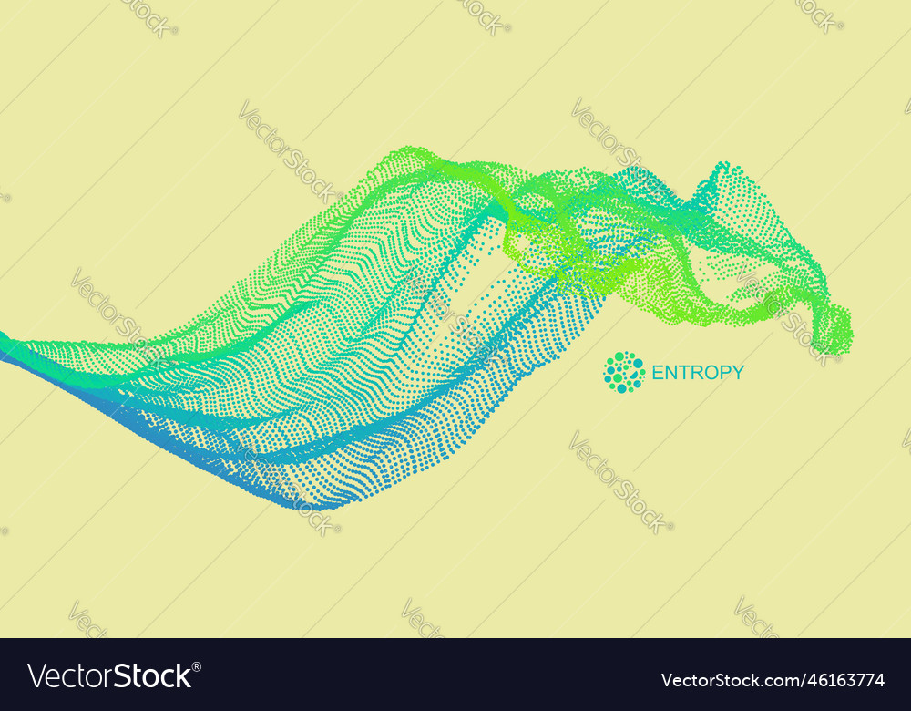 Array with dynamic emitted particles flowing Vector Image
