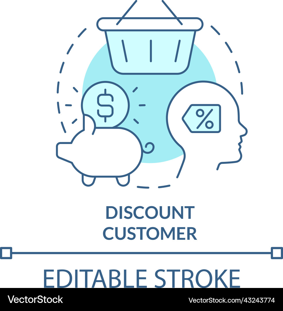 Discount customer turquoise concept icon Vector Image