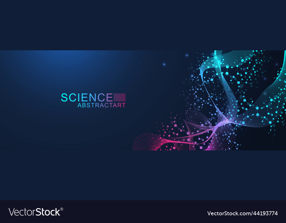 Modern Abstract Molecules Structure For Science Vector Image